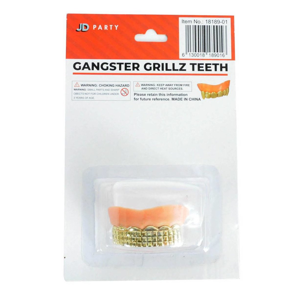 Grillz Gangster Teeth (Gold) | More Than Party