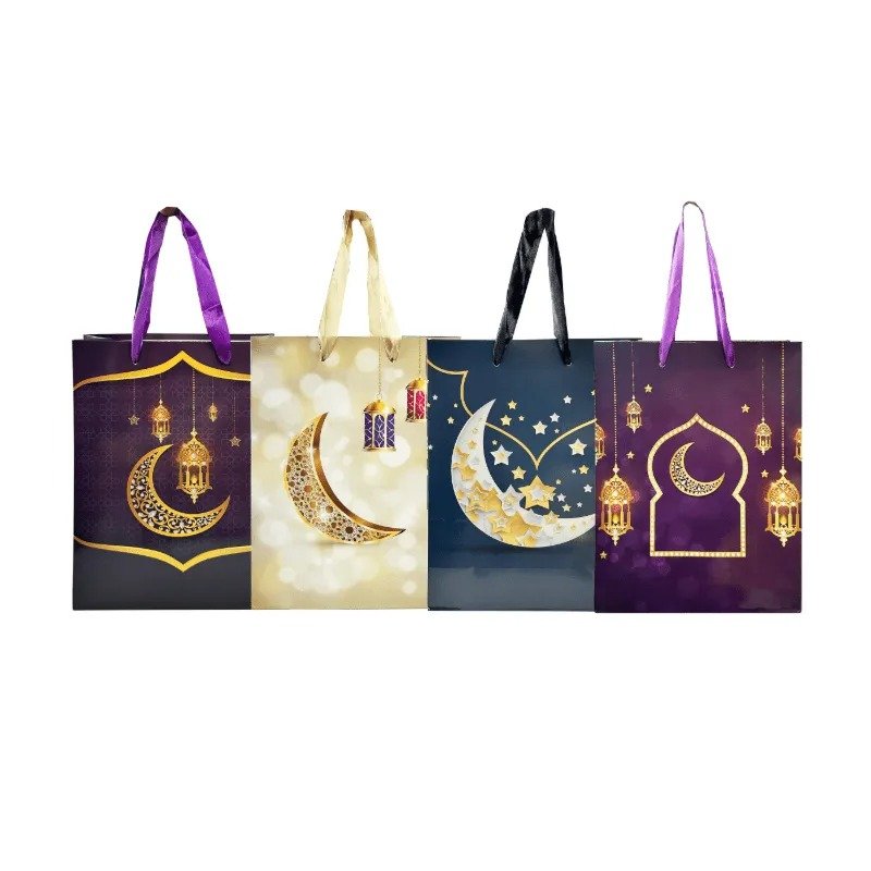 EID Paper Gift Bag (32*26*10cm) - Purple Moon w/ Lanterns | Order ...